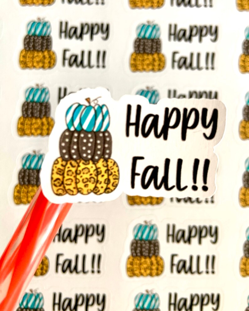 Happy Fall Stickers Pumpkin Stickers Planner Stickers - Etsy