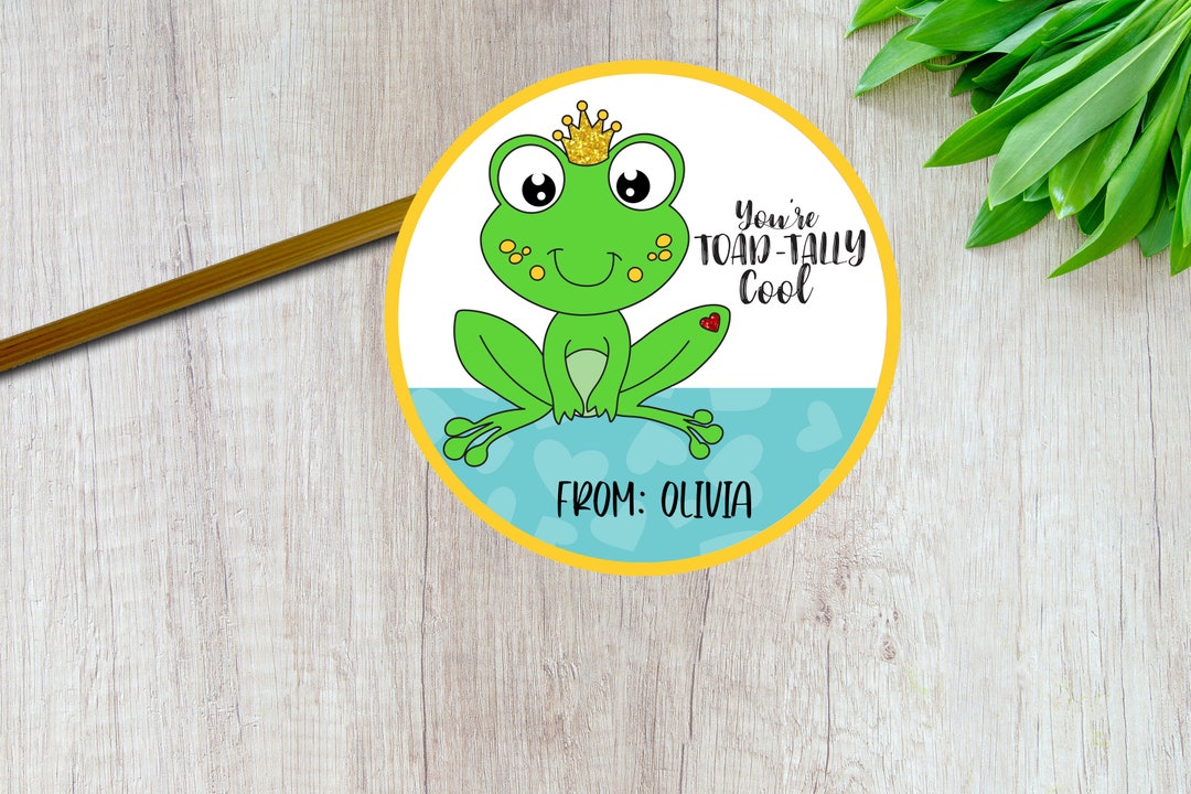 Toadally Cool Valentine STICKERS Personalized Favor Bag - Etsy