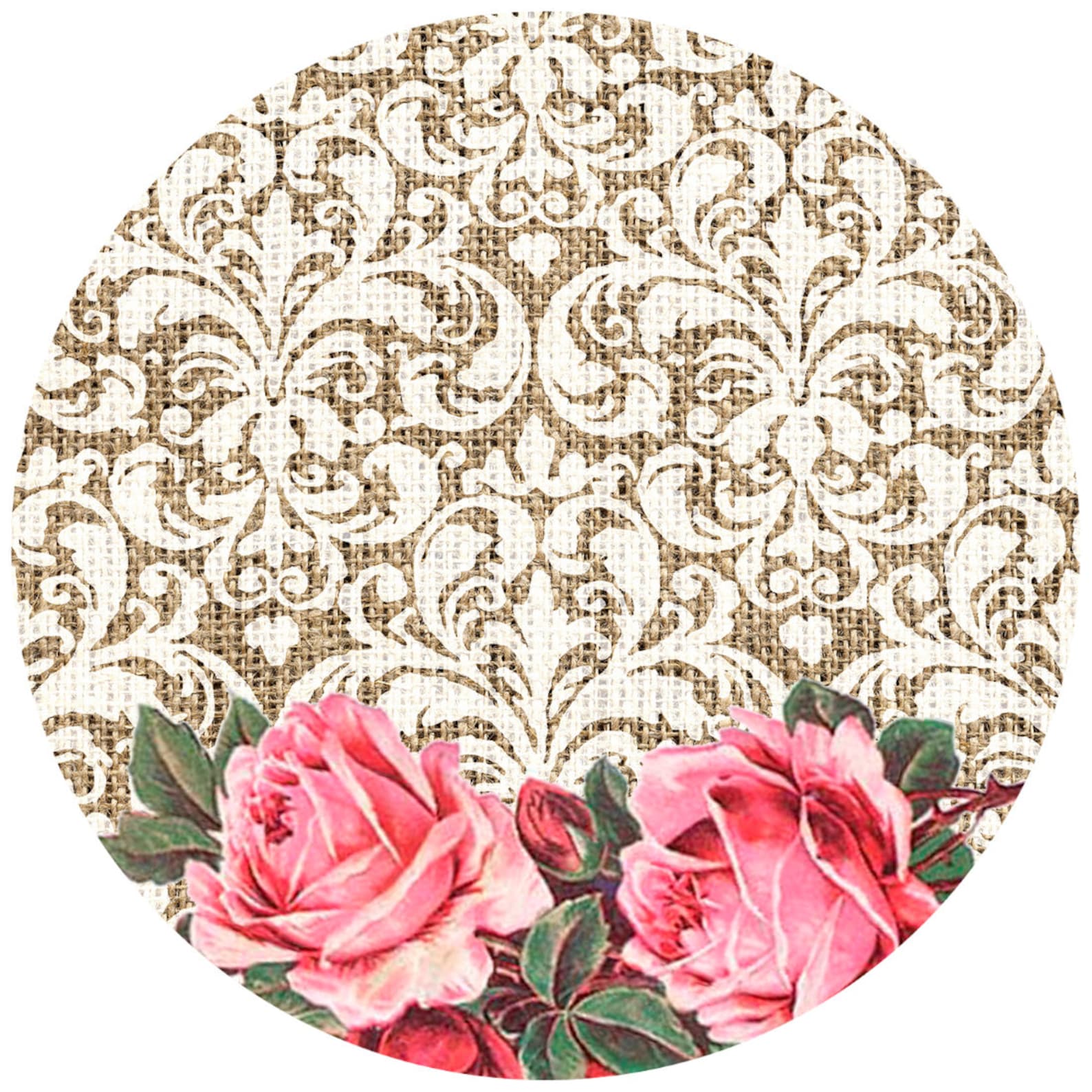 Floral Flowers Cardstock Round Cutouts Cardstock Circles | Etsy