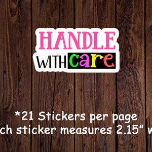 21 Handle With Care Stickers, Packaging Stickers, Thank You for ...