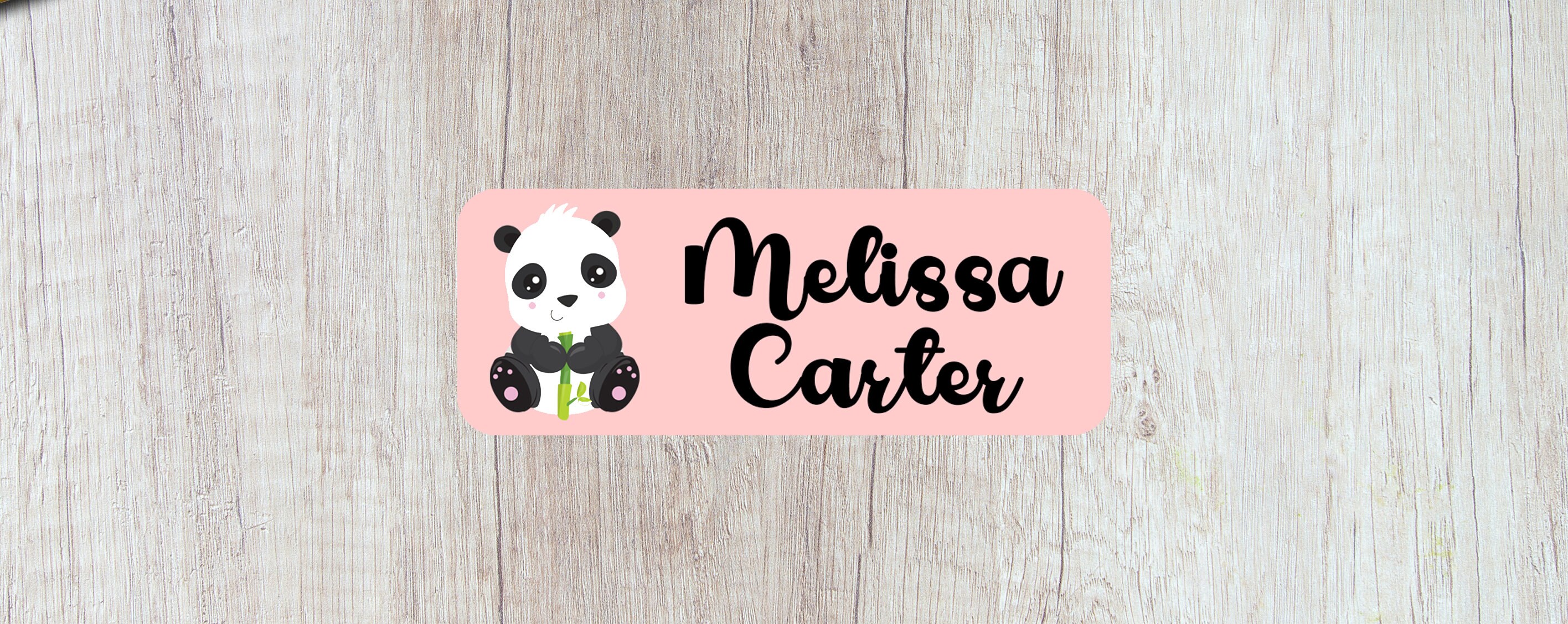 Panda Bear Name Label STICKERS School Supply Labels Daycare | Etsy
