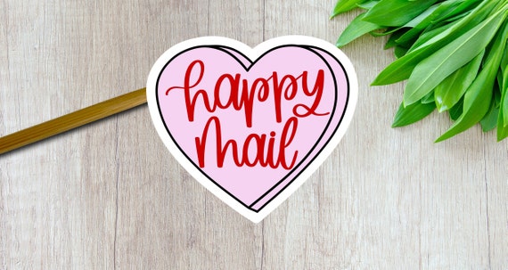 24 Happy Mail Valentine STICKERS Valentine's Day Envelope | Etsy