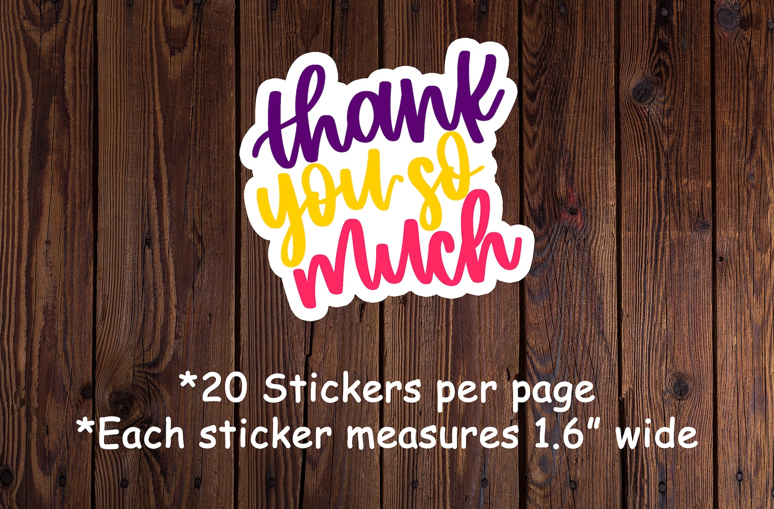 20 Thank You so Much Stickers Thank You Order Stickers | Etsy