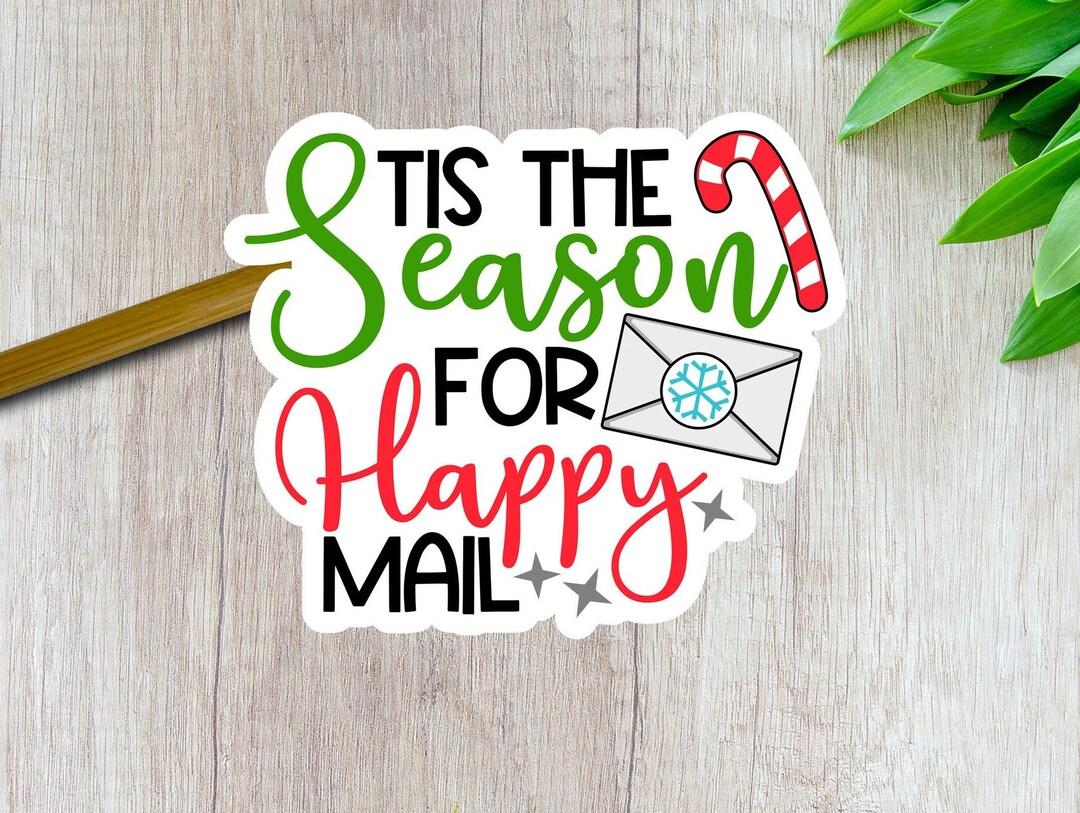 24 Tis the Season for Happy Mail Christmas STICKERS, Christmas Business ...