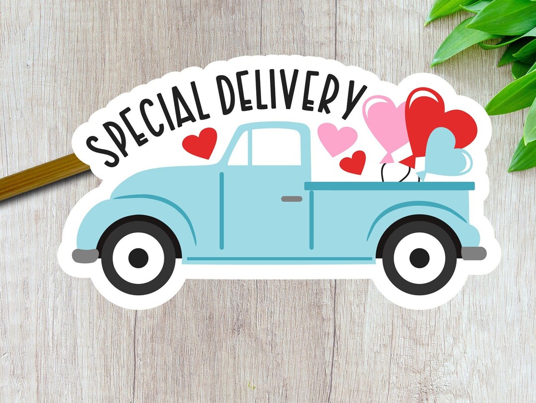 21 Special Delivery Truck Stickers Happy Valentine's Day, Envelope ...