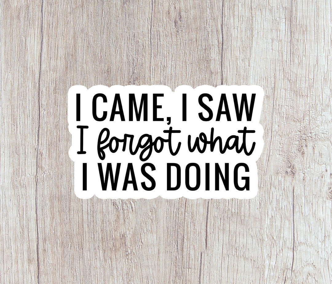 Came Saw Forgot What Was Doing Sticker Funny Laptop Sticker, Water ...