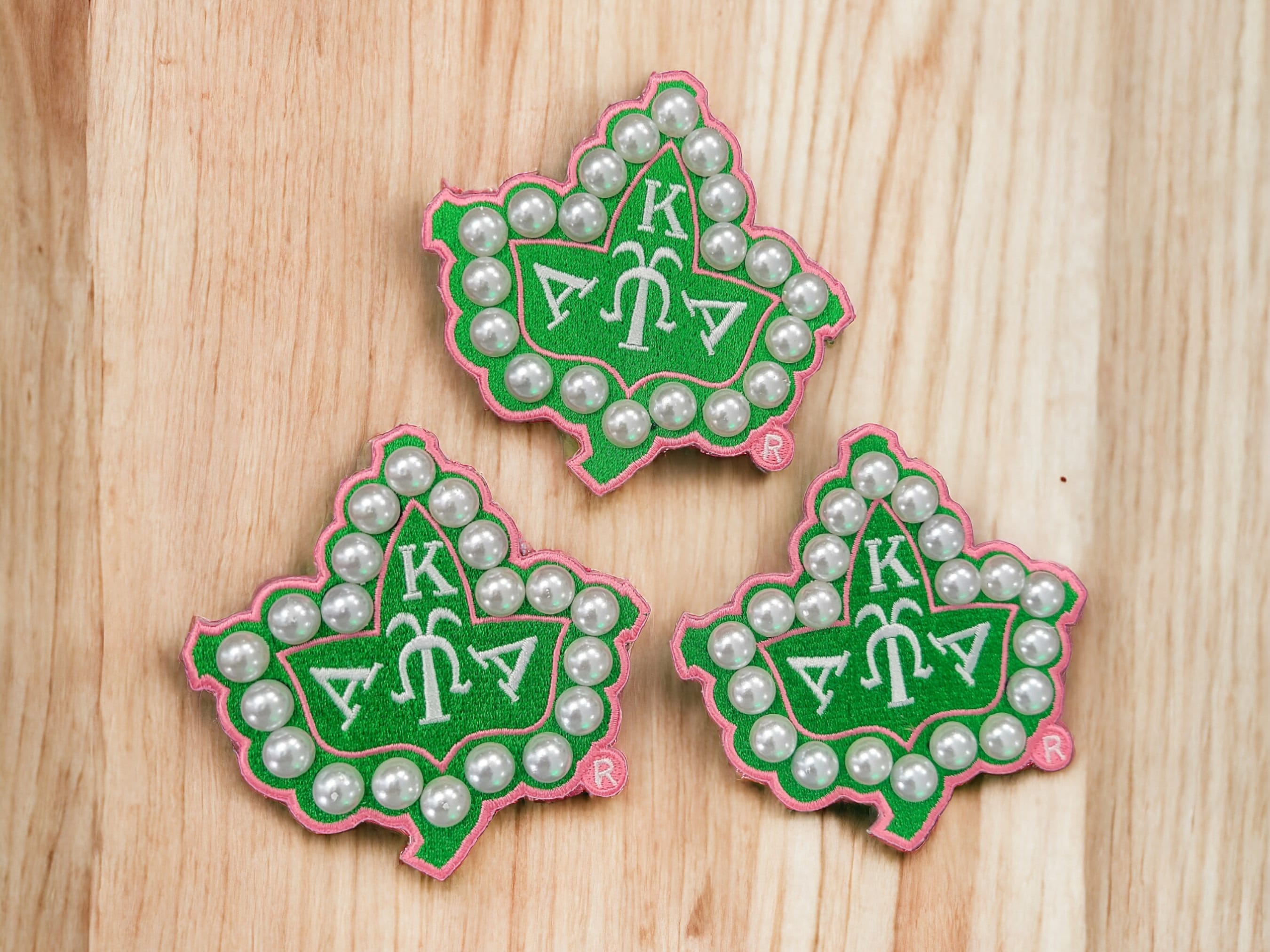AKA Pearls and Ivy Patch, Patches, 1908, Pink and Green Patch, DIY ...