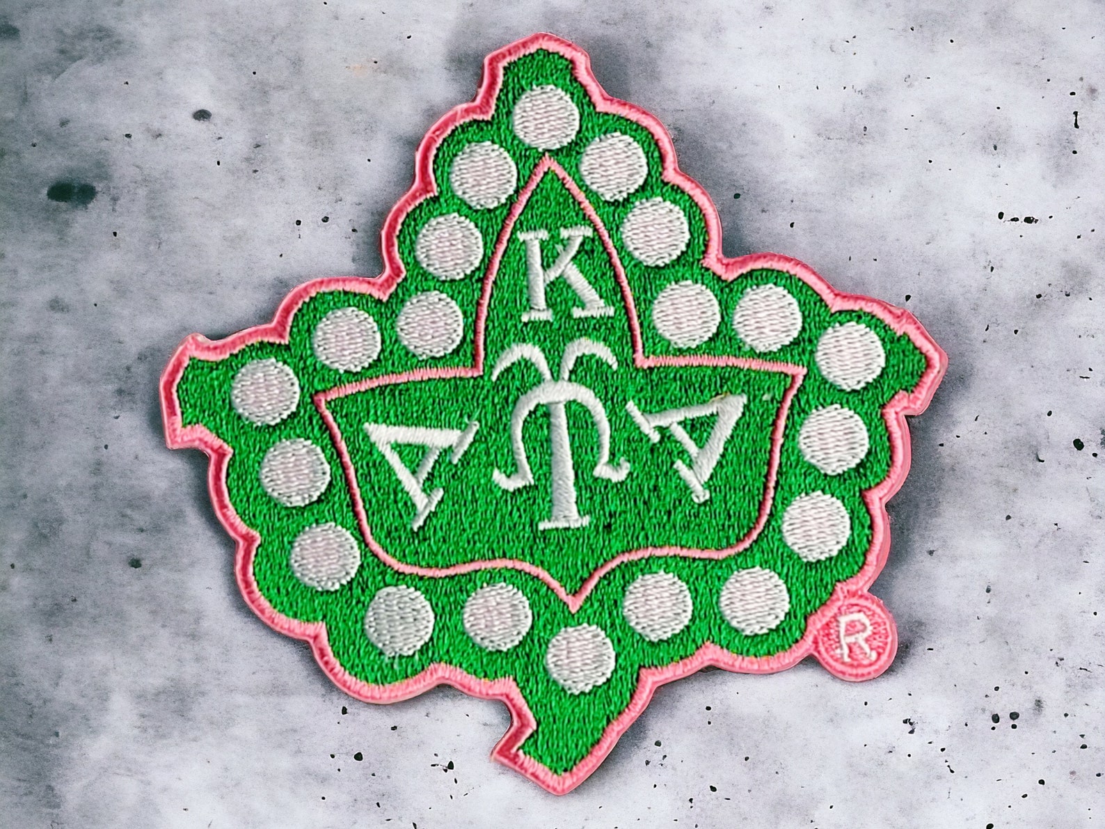 AKA Pearls and Ivy Patch, Patches, 1908, Pink and Green Patch, DIY ...