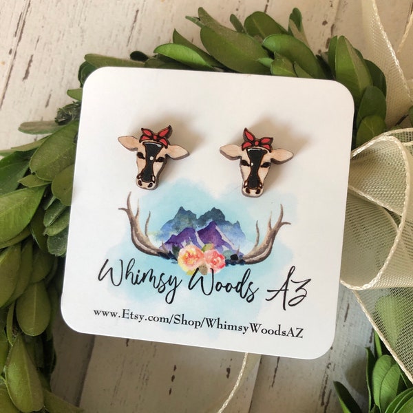Cow Earrings - Etsy