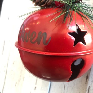 Custom Name Christmas Bell Ornament, Personalize White or Red Bauble ...