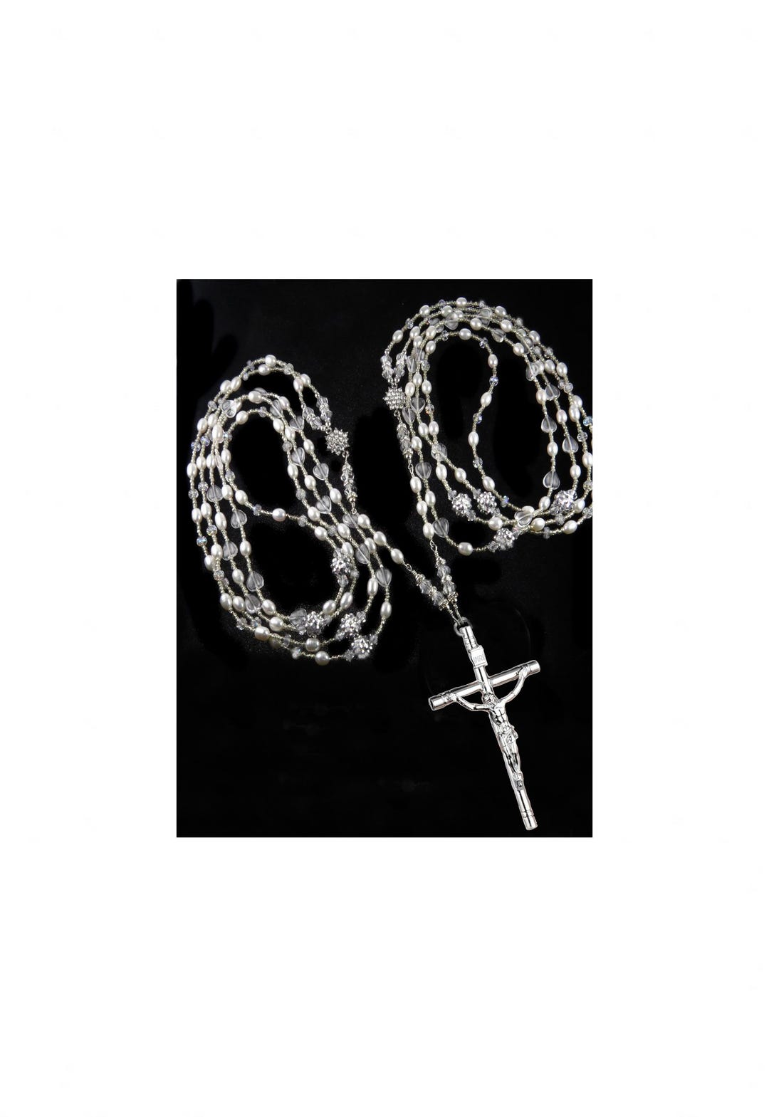 Catholic Wedding Lasso, Fresh Water Pearls, Rhinestones, Czech Crystals ...