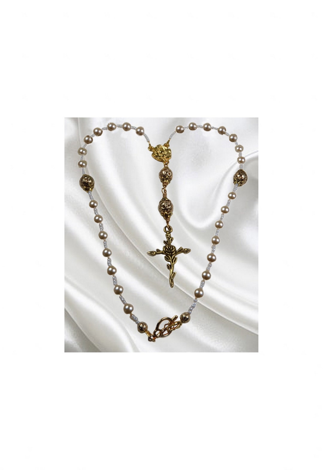 Anglican Rosary Necklace, Episcopal Rosary, Shell Pearl Necklace ...