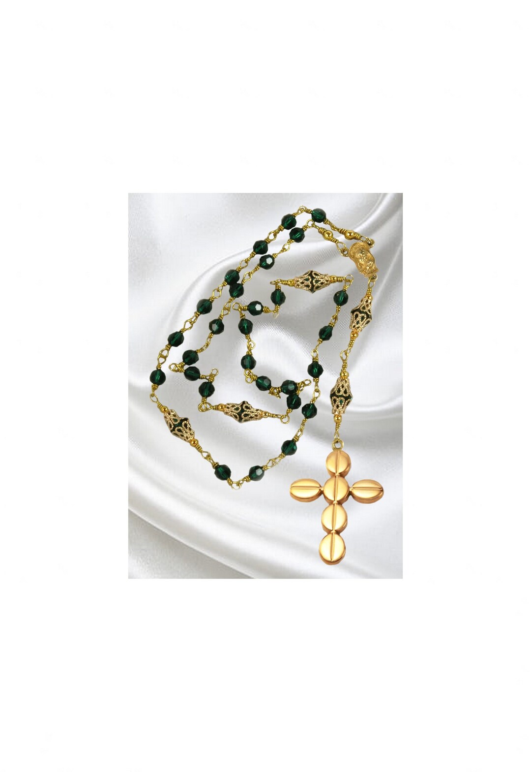 Unbreakable Anglican Rosary, Emerald Czech Crystal Rosary, Green and ...