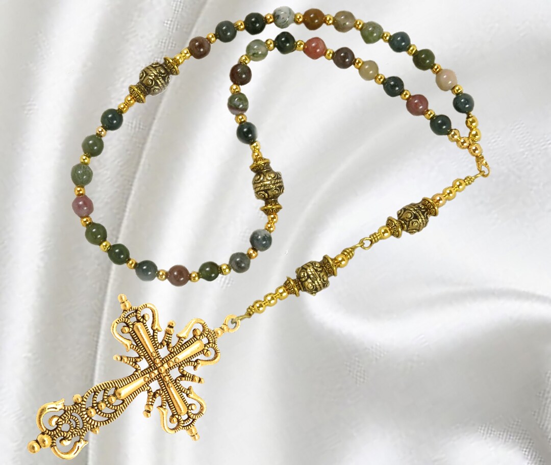 Eastern Orthodox Rosary, Orthodox Chotki, Natural Jasper Beads, Ornate ...