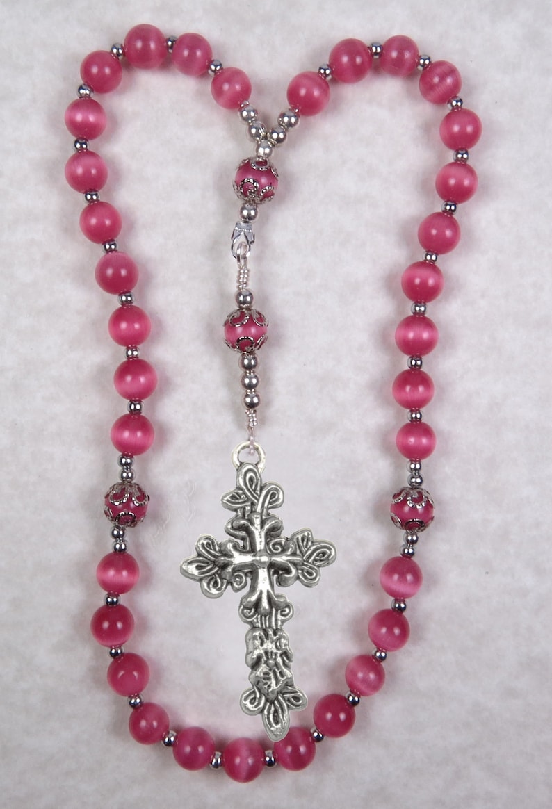Eastern Orthodox Rosary, Greek Chotki, Pink Natural Rhodochrosite Stone ...