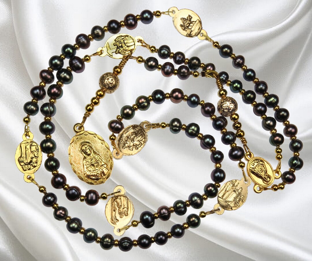 Handmade Franciscan Crown Rosary: Sorrowful Mysteries Chaplet, Purple ...