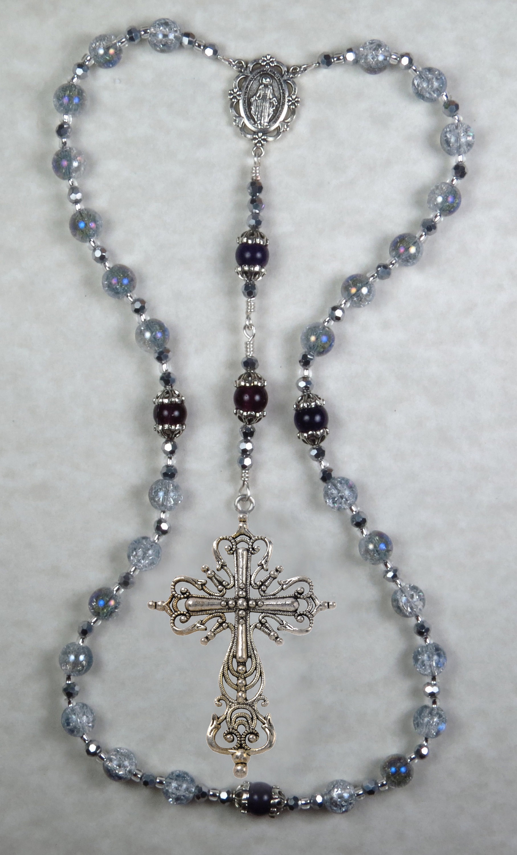 Handmade Rosary, Anglican Rosary, Episcopal Rosary, Rainbow Quartz ...