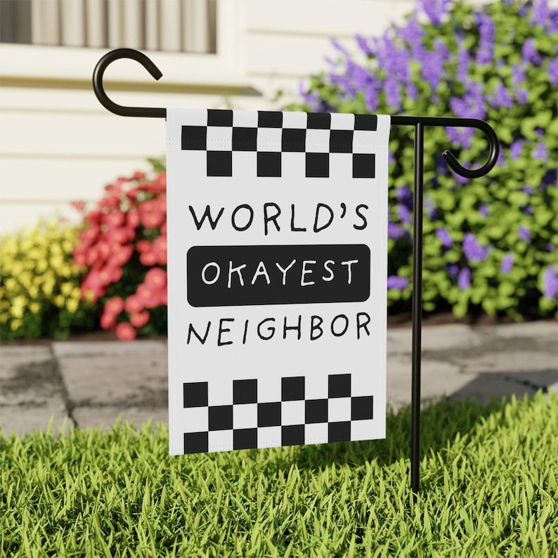Yard Sign, World's Okayest Neighbor Banner for Gifting, Garden & House ...