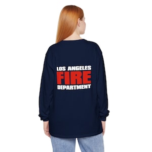 LAFD Logo Front & Back Long Sleeve T-shirt - Etsy