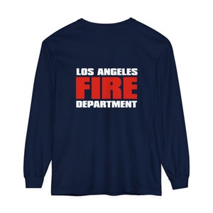 LAFD Logo Front & Back Long Sleeve T-shirt - Etsy