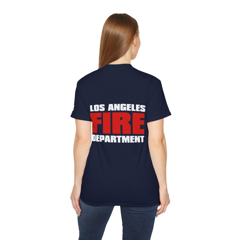 LAFD Logo Front & Back With 118 Short Sleeve T-shirt - Etsy
