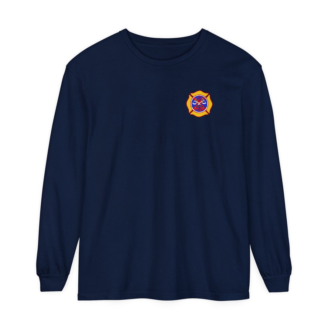 LAFD Logo Front & Back Long Sleeve T-shirt - Etsy