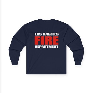 LAFD Logo Front & Back Ultra Cotton Long Sleeve Tee - Etsy