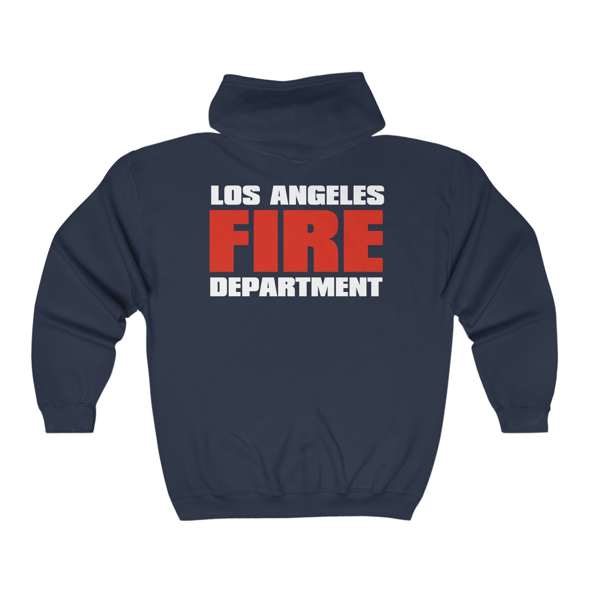 LAFD Logo Front & Back Full Zip Hooded Sweatshirt - Etsy