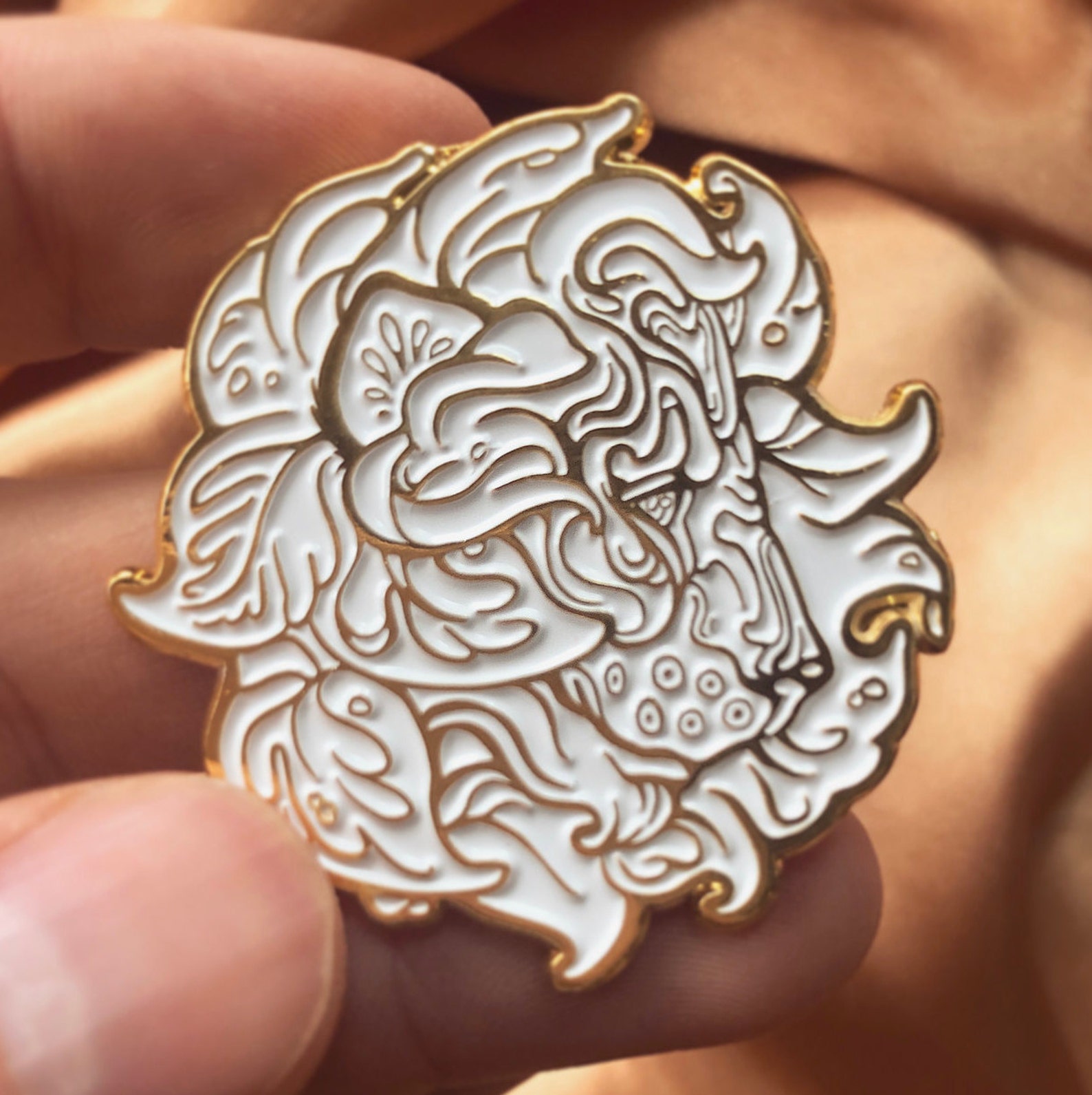 Lionhead Enamel Pin - Etsy