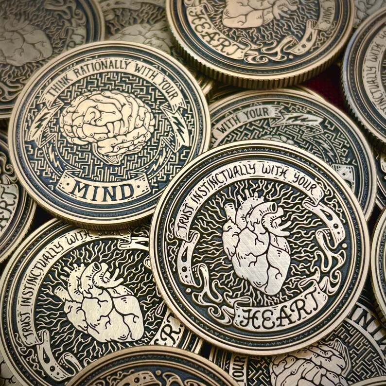Heart or Mind Coin - Etsy