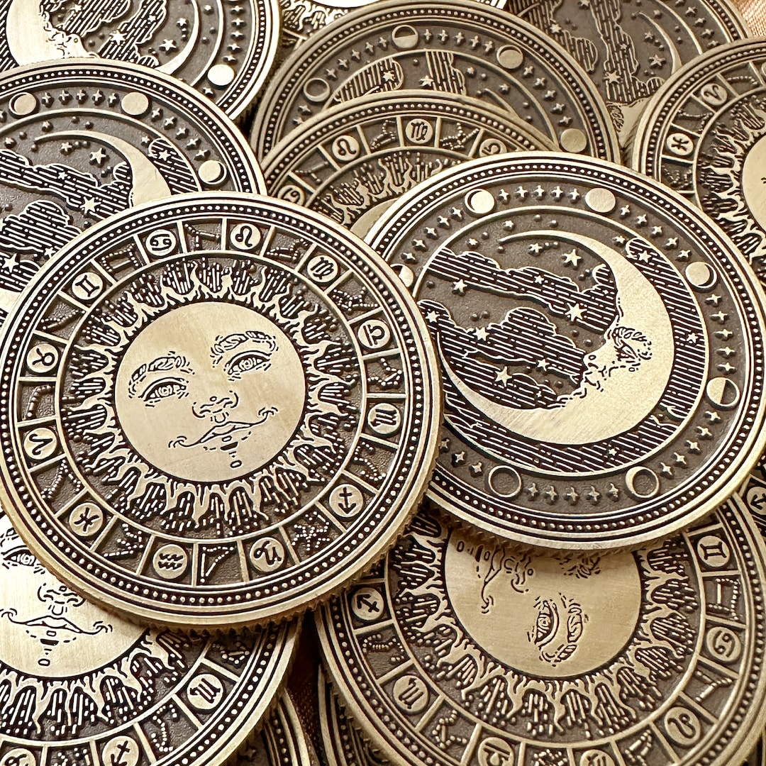 Sun or Moon Coin - Etsy