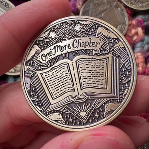 Go to Bed or One More Chapter Coin - Etsy