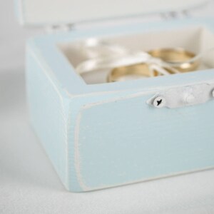 Blue Wedding Ring Box, Personalized Engagement Ring Box, Wedding ...