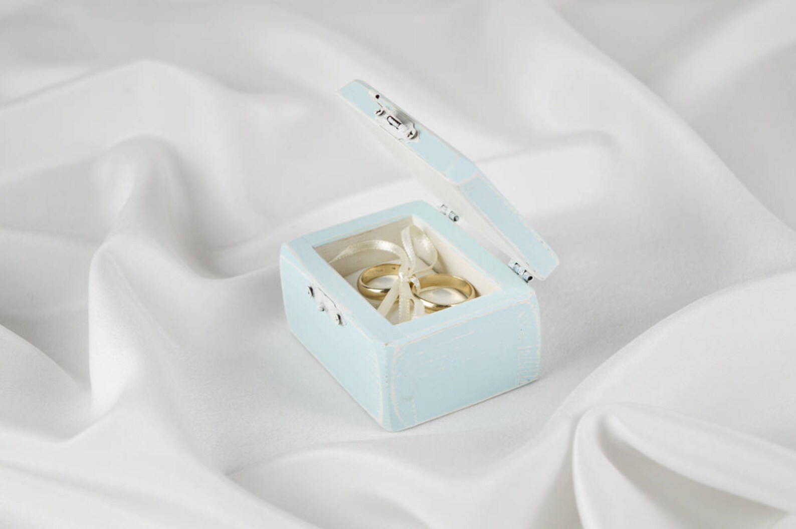 Blue Wedding Ring Box, Personalized Engagement Ring Box, Wedding ...