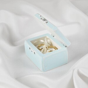 Blue Wedding Ring Box, Personalized Engagement Ring Box, Wedding ...
