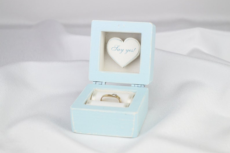 Marry Me Blue Engagement Ring Box Wedding Proposal Ring Box - Etsy
