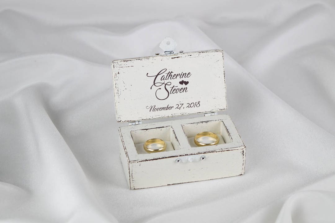Wedding Ring Box Vintage, Personalized Ring Bearer Box for Wedding ...