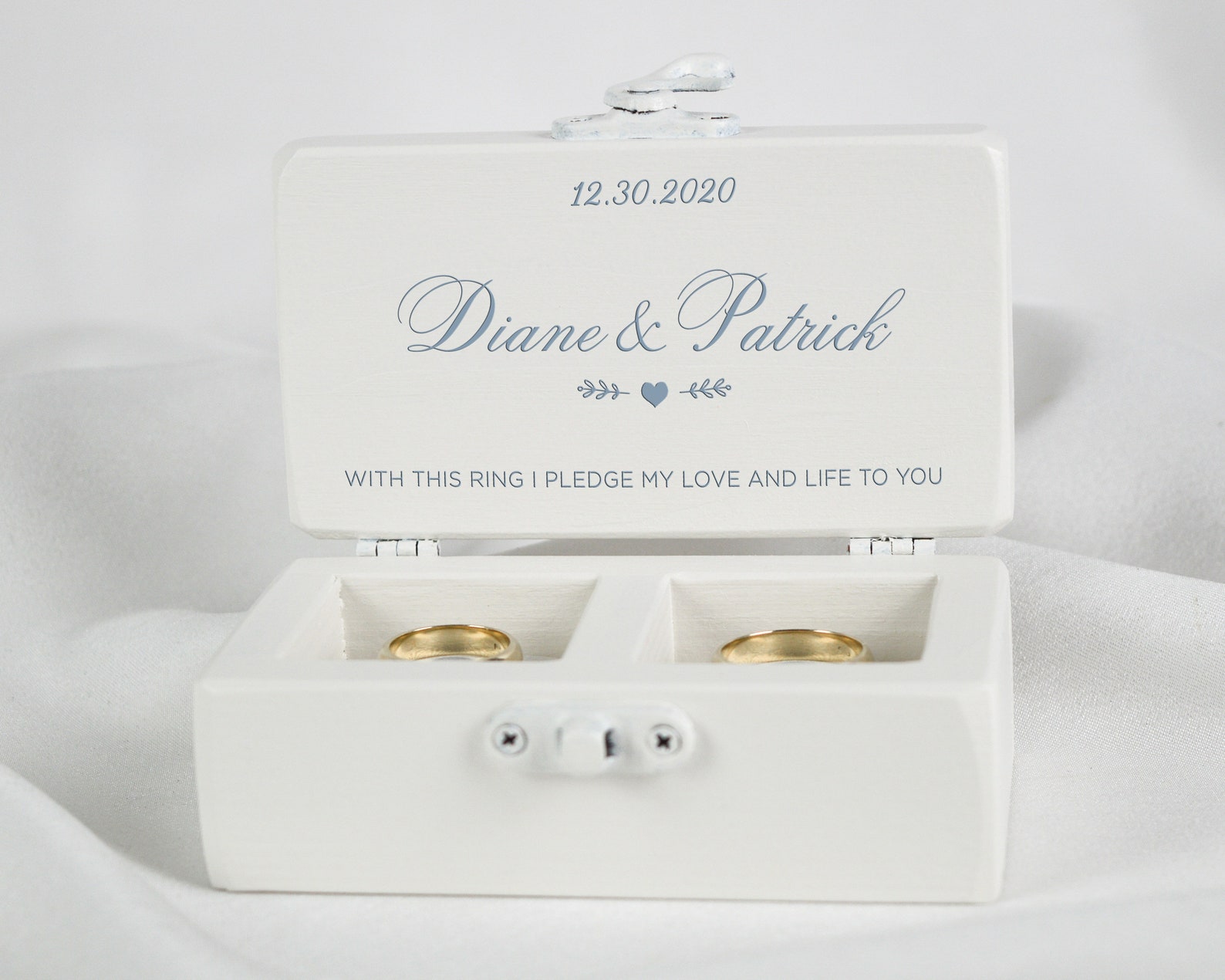 White Ring Box Personalized Ring Box Ring Bearer Box White - Etsy