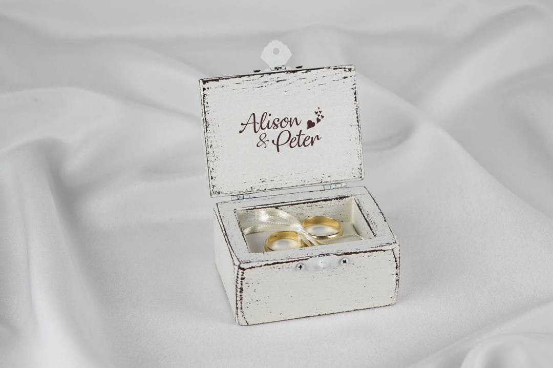 Wedding Ring Box, Vintage Ring Box, Engagement Ring Box, Rustic Ring ...