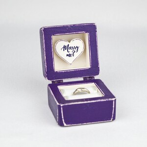 Purple Proposal Ring Box, Engagement Ring Box, Marry Me Ring Box - Etsy
