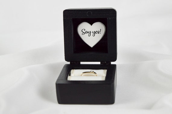 Black Engagement Ring Box Proposal Ring Box Black Wedding | Etsy