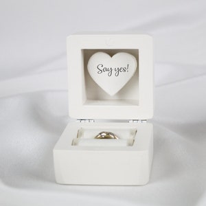White Engagement Ring Box, Proposal Ring Box, White Ring Box, Custom ...