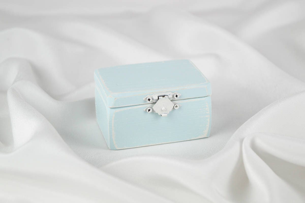 Blue Wedding Ring Box, Personalized Engagement Ring Box, Wedding ...