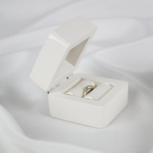 White Engagement Ring Box, Proposal Ring Box, White Ring Box, Custom ...