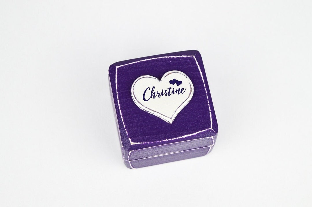 Purple Proposal Ring Box, Engagement Ring Box, Marry Me Ring Box - Etsy