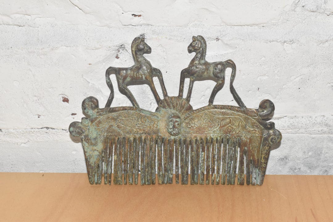 Vintage Ornate Roman Empire Reproduction Metal Hair Comb W Horses - Etsy