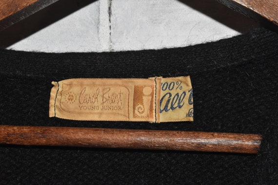 VINTAGE Carol Baert Young Junior ALL WOOL Black Cardi… - Gem