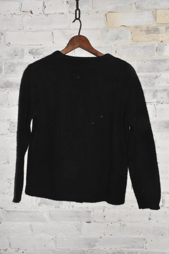 VINTAGE Carol Baert Young Junior ALL WOOL Black Cardi… - Gem