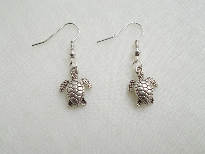 Turtle earrings silver earrings handmade earrings animal | Etsy