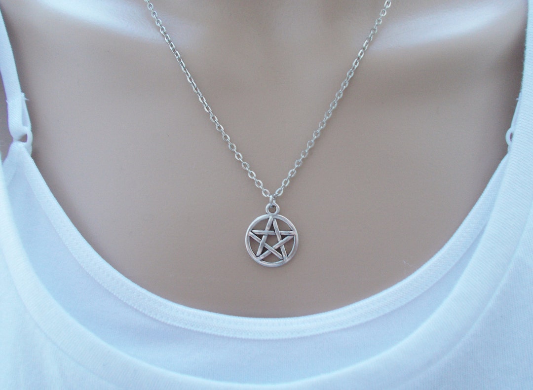 Pentagram Necklace, a Dainty Silver Necklace With Pentagram/ Pentacle ...